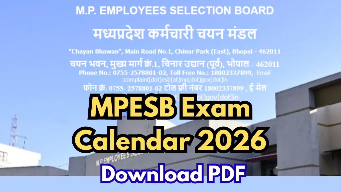 MPESB Exam Calendar 2026 Out – Check Complete Exam Schedule - ASSEB News