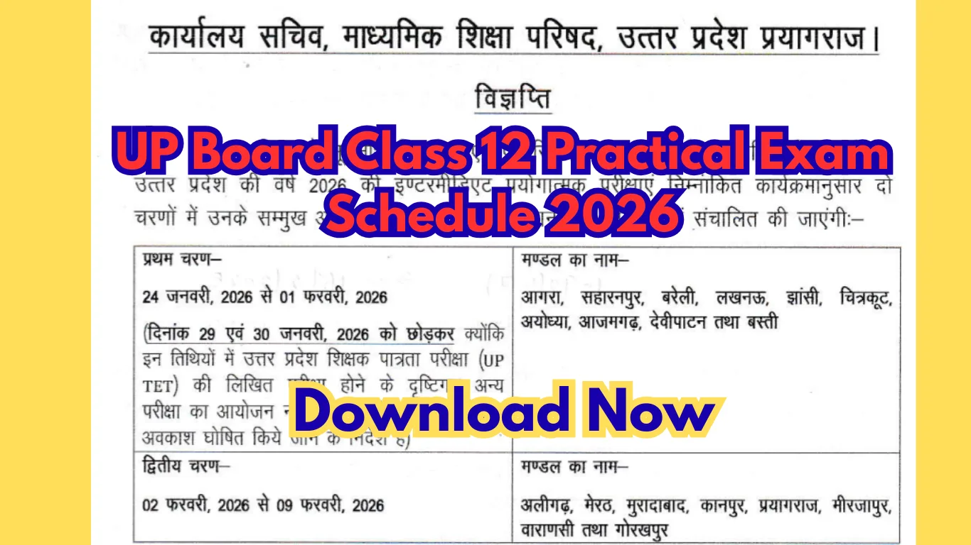 UP Board Class 12 Practical Exam Schedule 2026 Released: Check Phase ...